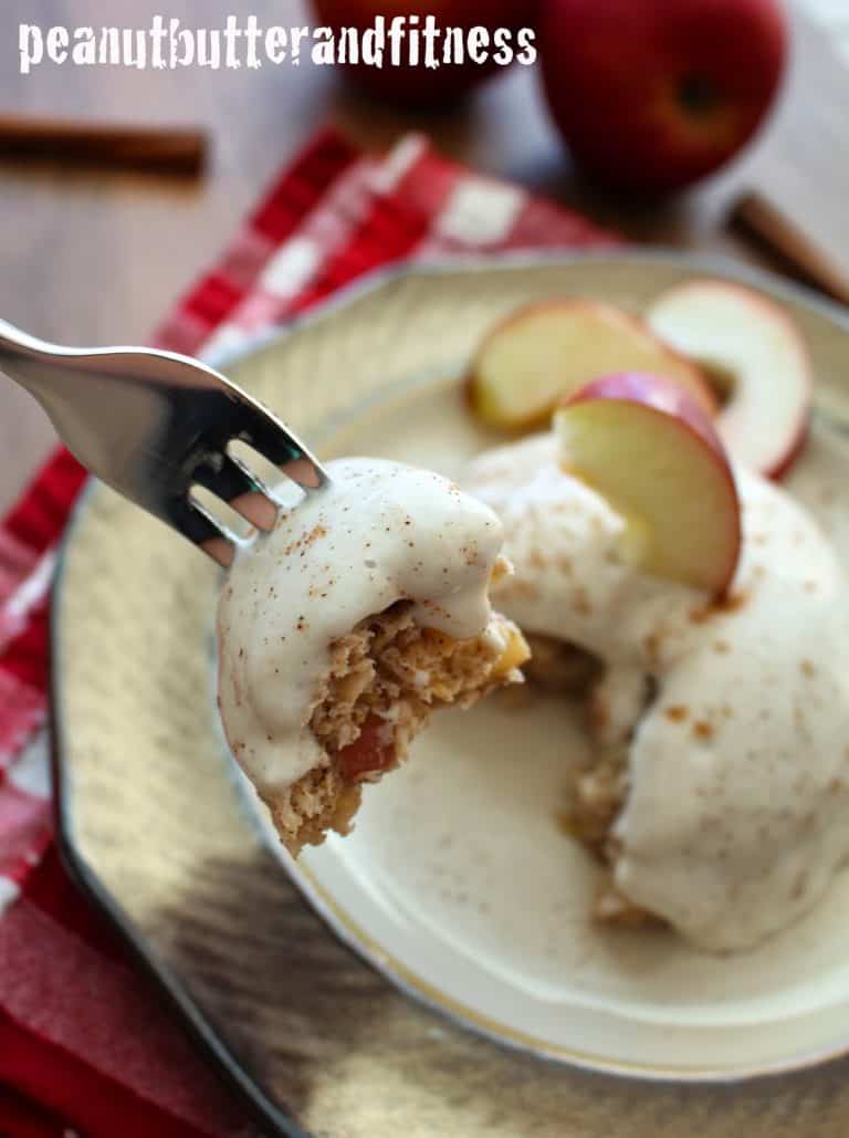 Caramel Apple Protein Mug Cake - Peanut Butter and Fitness