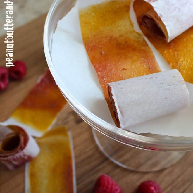 Mango Raspberry Fruit Roll-Ups - Peanut Butter and Fitness