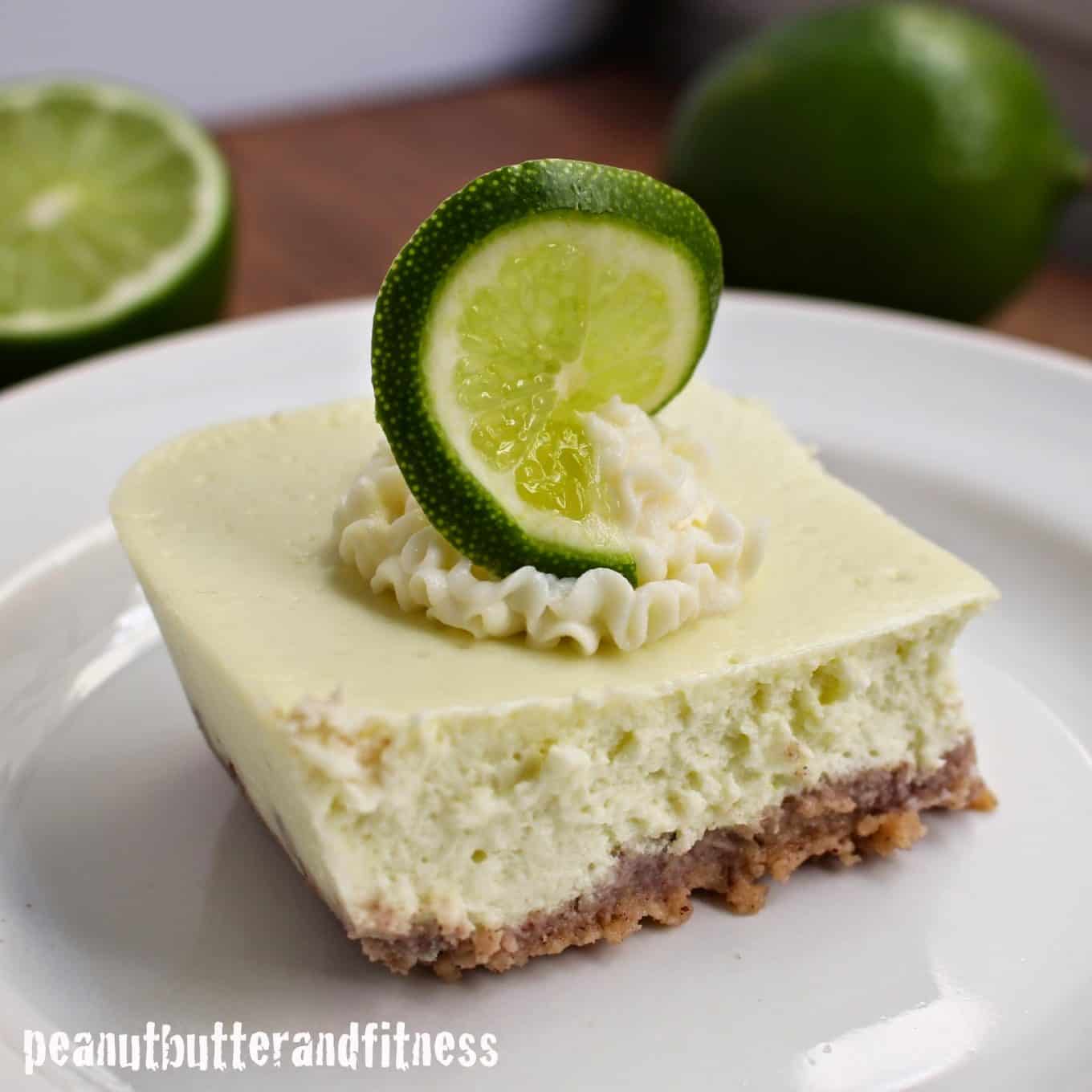 Key Lime Protein Cheesecake Bars - Peanut Butter and Fitness