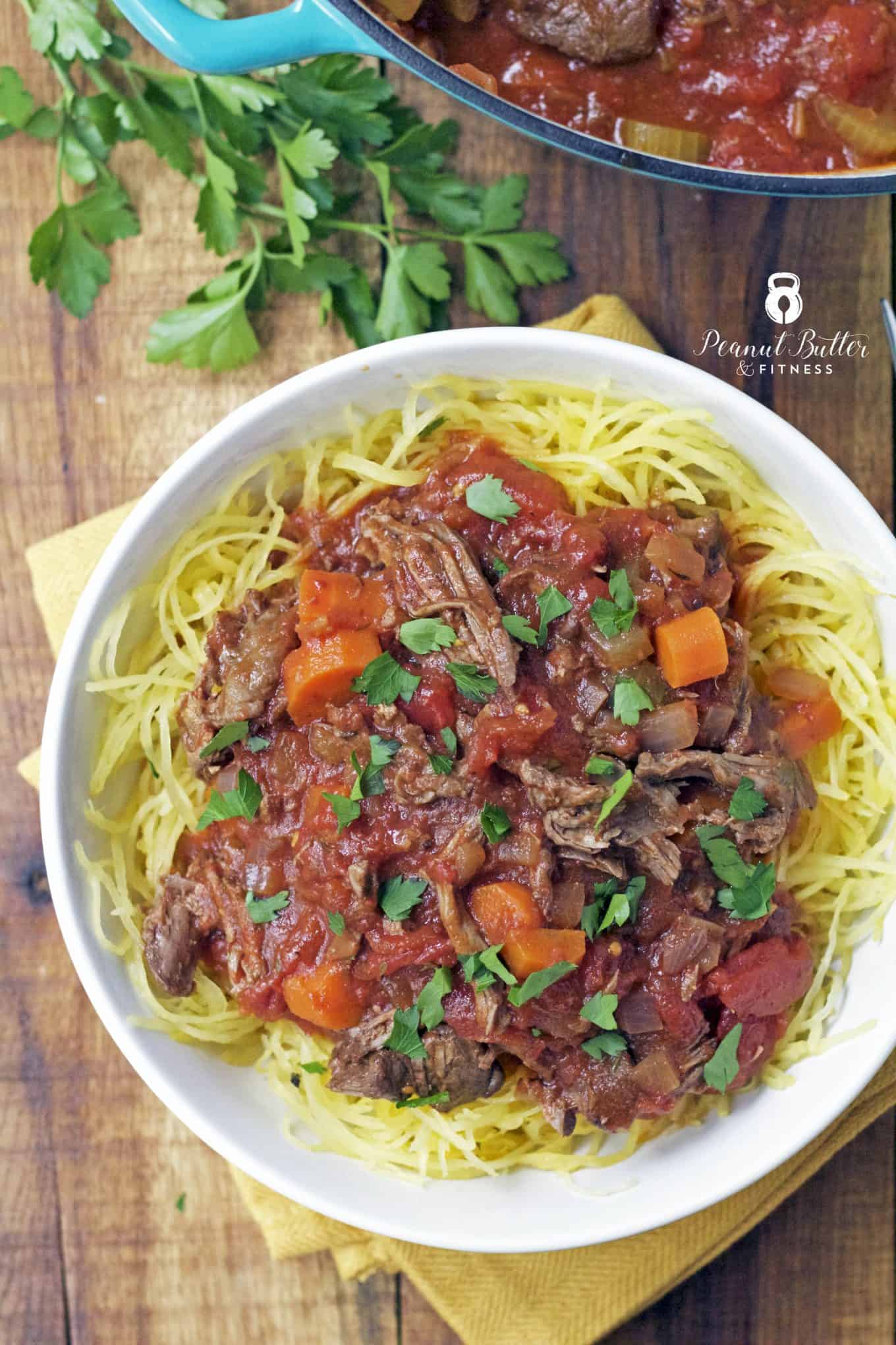 Short Rib Ragu with Spaghetti Squash - Peanut Butter and Fitness
