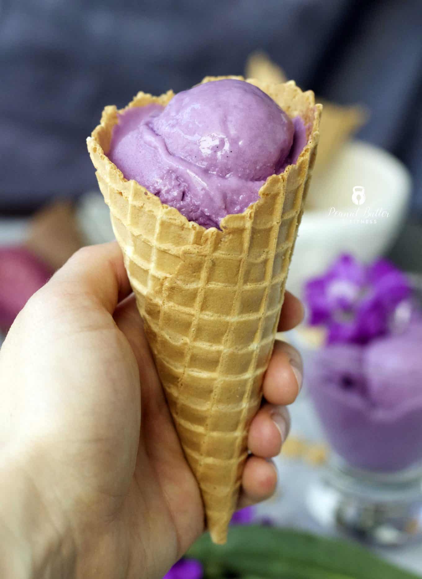 Paleo Purple Sweet Potato "Ice Cream" - Peanut Butter and Fitness