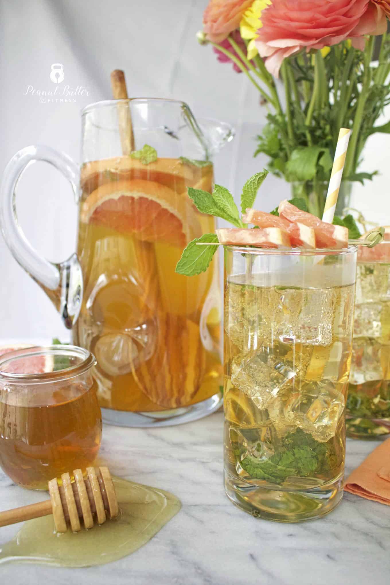 Sparkling Grapefruit and Mint Green Tea - Peanut Butter and Fitness