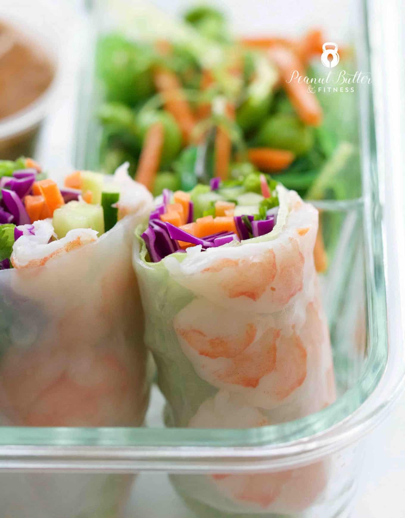 Shrimp Summer Roll Meal Prep - Peanut Butter and Fitness