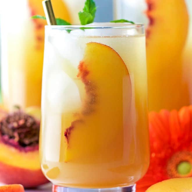 Peach Wine Spritzer - Peanut Butter and Fitness
