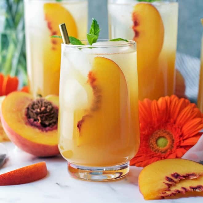 Peach Tea Spritzer - Peanut Butter and Fitness