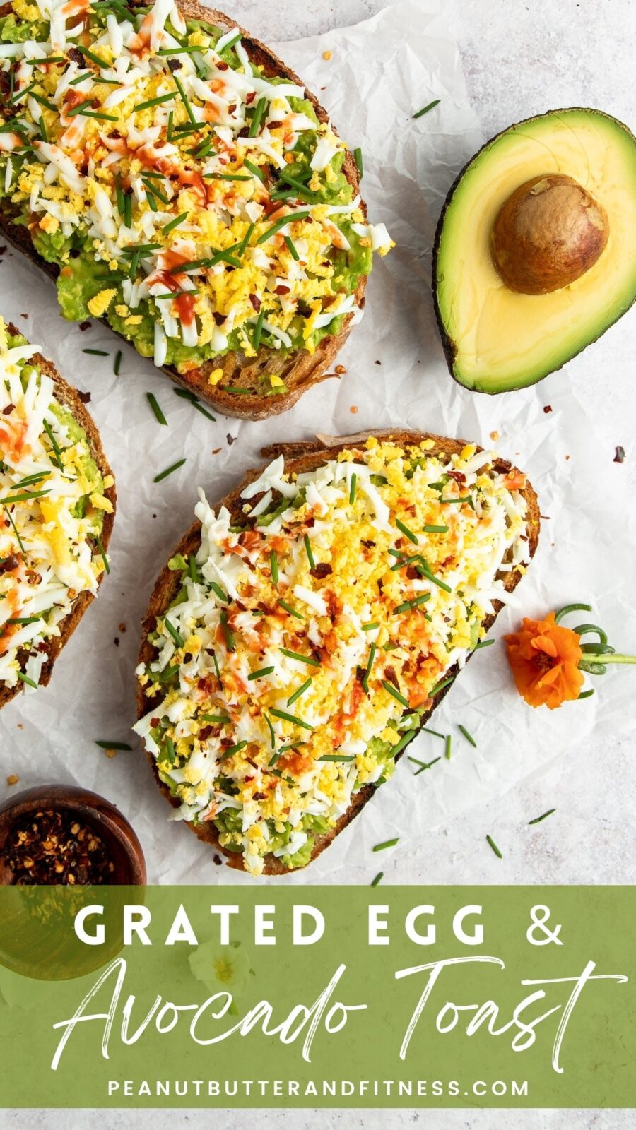 Grated Egg & Avocado Toast - Peanut Butter and Fitness
