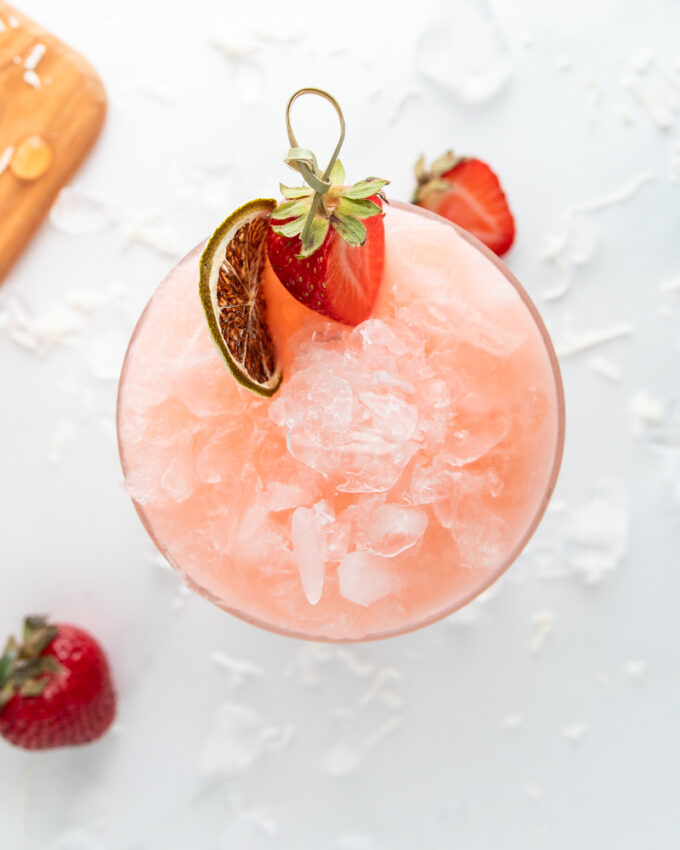 Strawberry Coconut Rum Cooler - Peanut Butter and Fitness