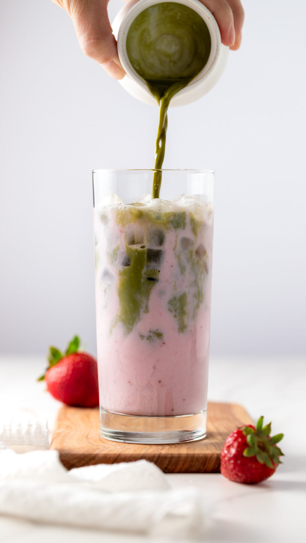 Strawberry Milk Matcha Latte - Peanut Butter and Fitness