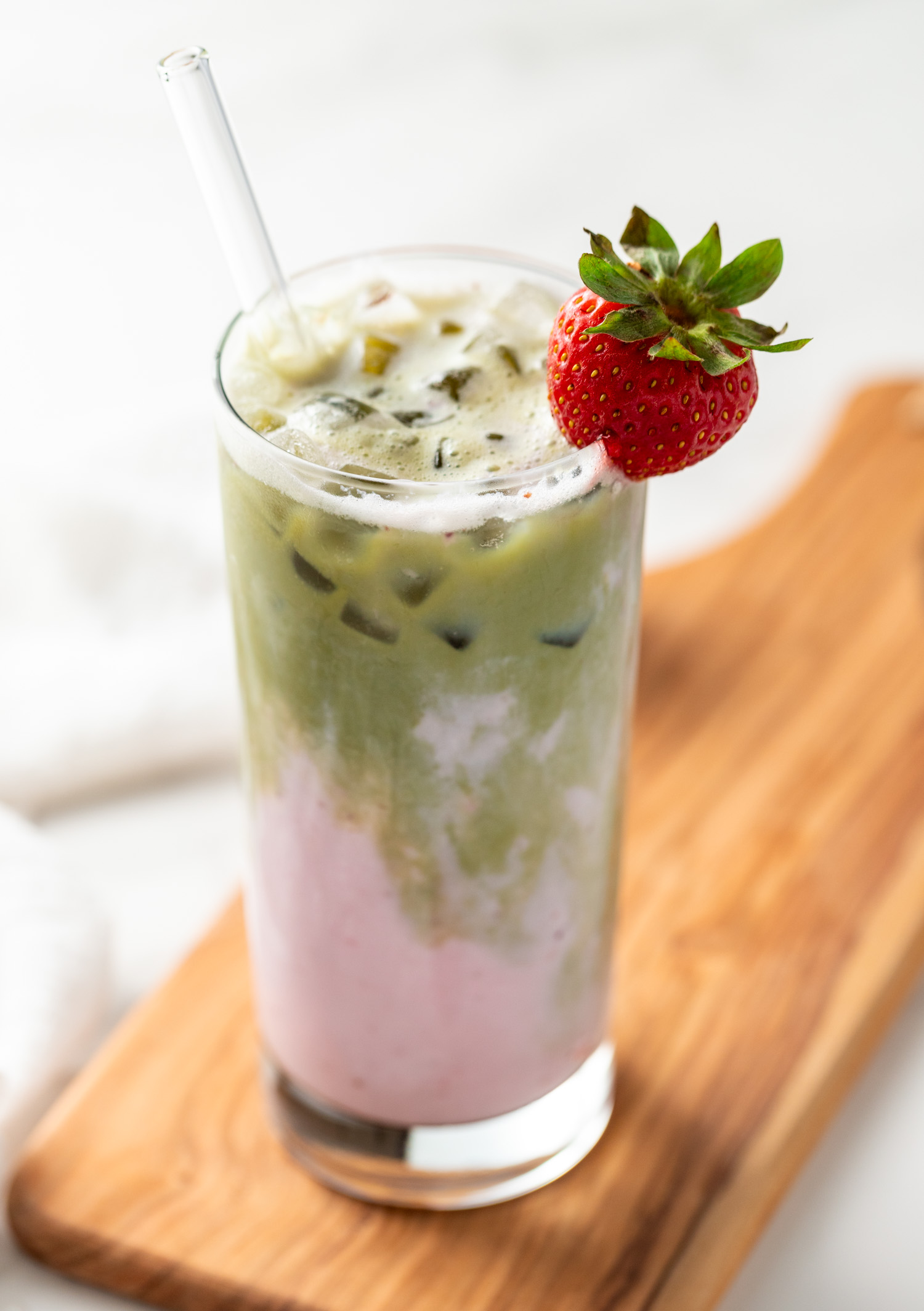 Strawberry Milk Matcha Latte - Peanut Butter and Fitness