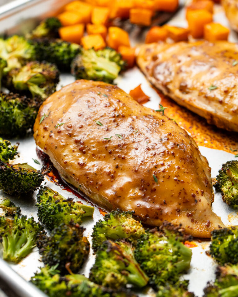 Sheet Pan Honey Dijon Chicken - Peanut Butter and Fitness