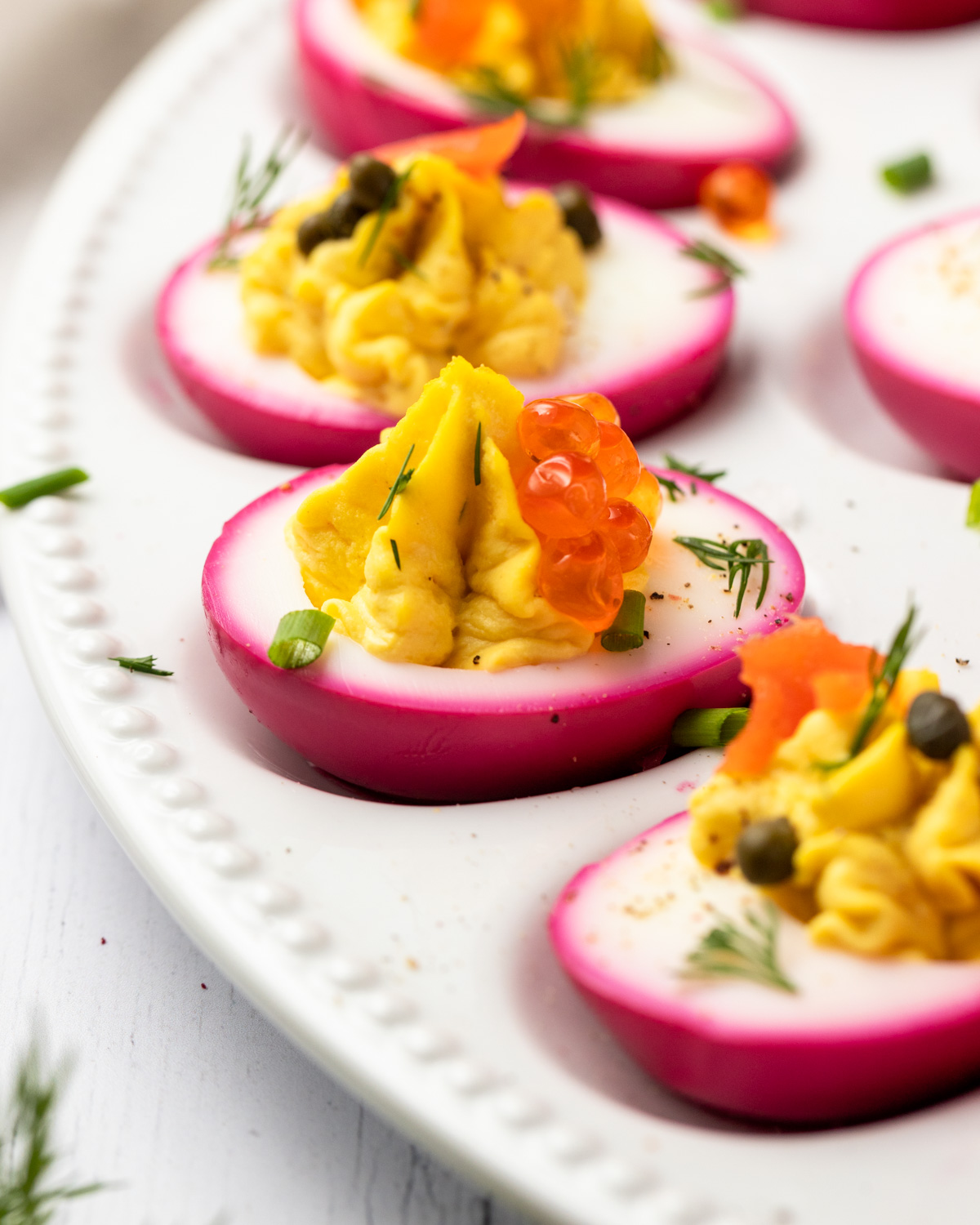 Beet Dyed Deviled Eggs - Peanut Butter and Fitness