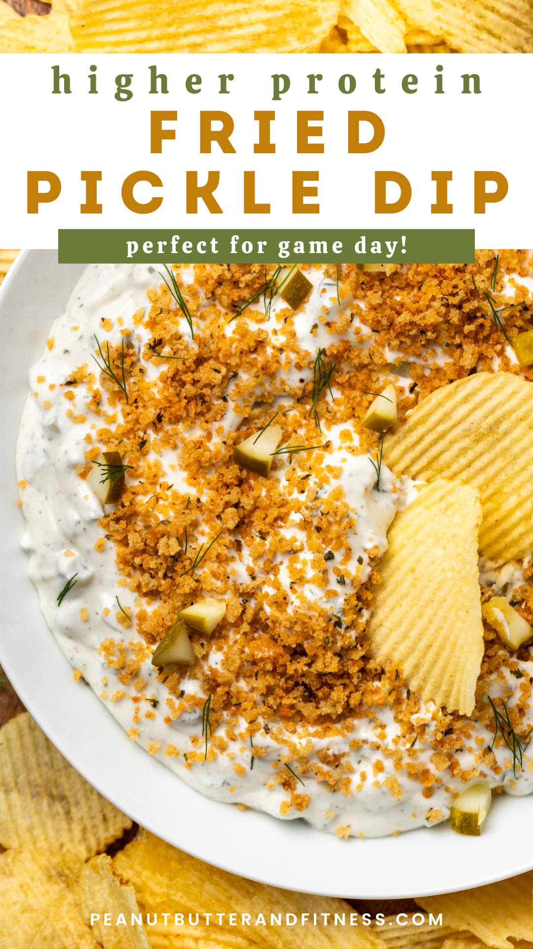 Higher Protein Fried Pickle Dip - Peanut Butter and Fitness
