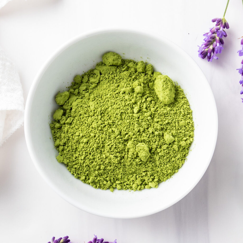 Lavender Cream Iced Matcha Latte - Peanut Butter and Fitness